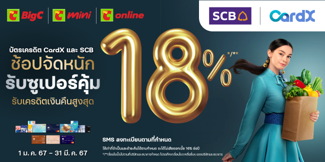 ช้อปคุ้ม บัตรเครดิต CardX และ SCB